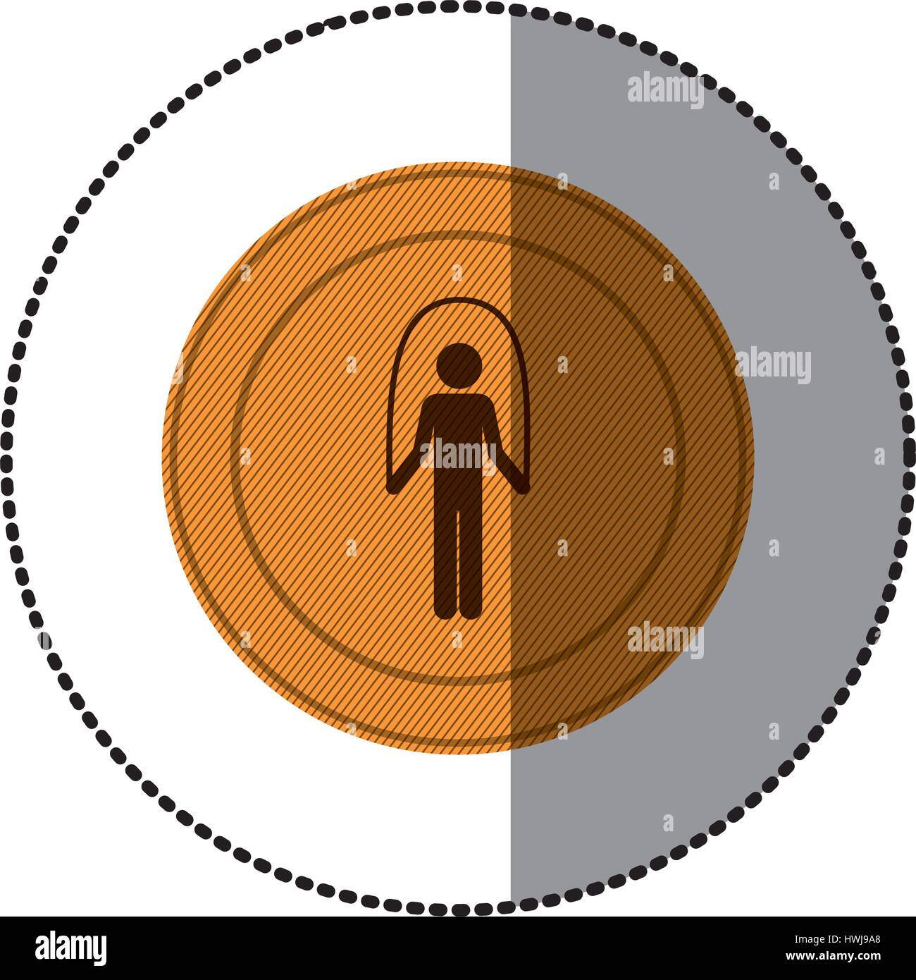 yellow symbol person Jumping rope gym Stock Vector Image & Art - Alamy