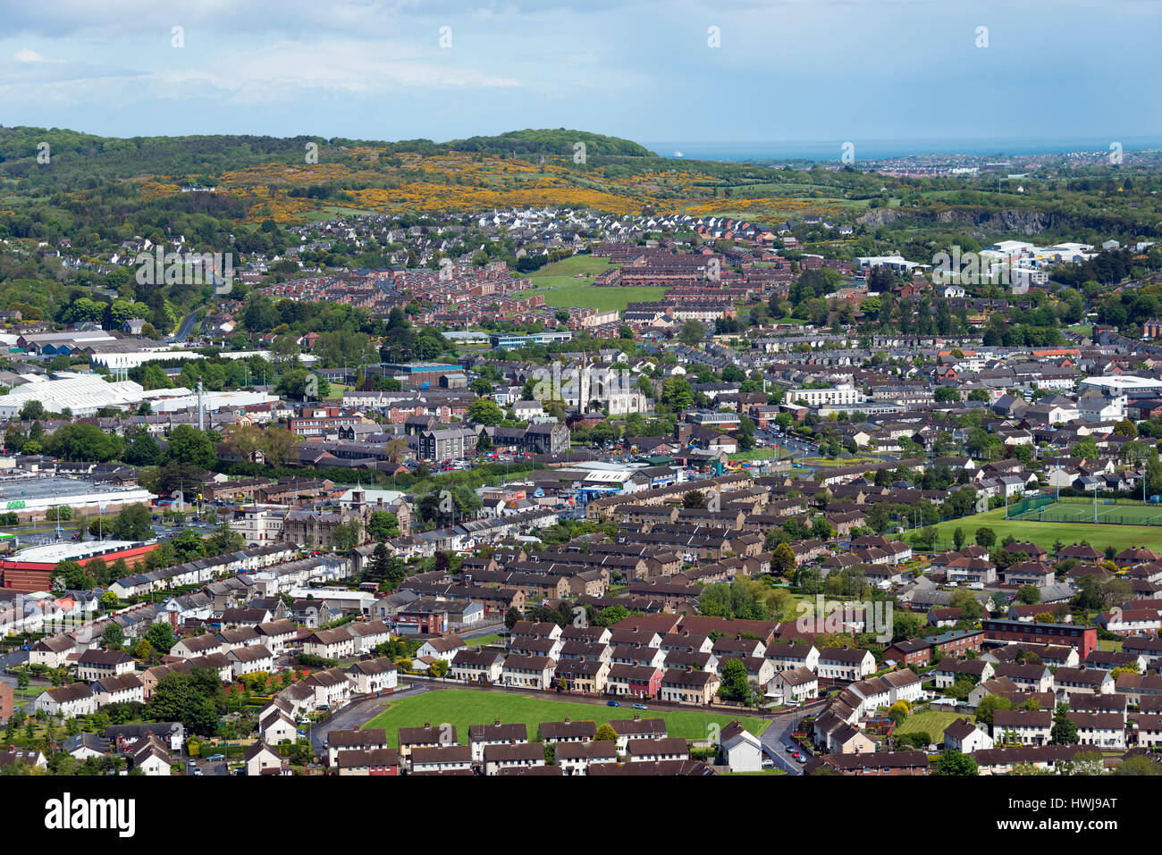 View from Scrabo Tower to Newtownards, County Down, Northern Ireland ...