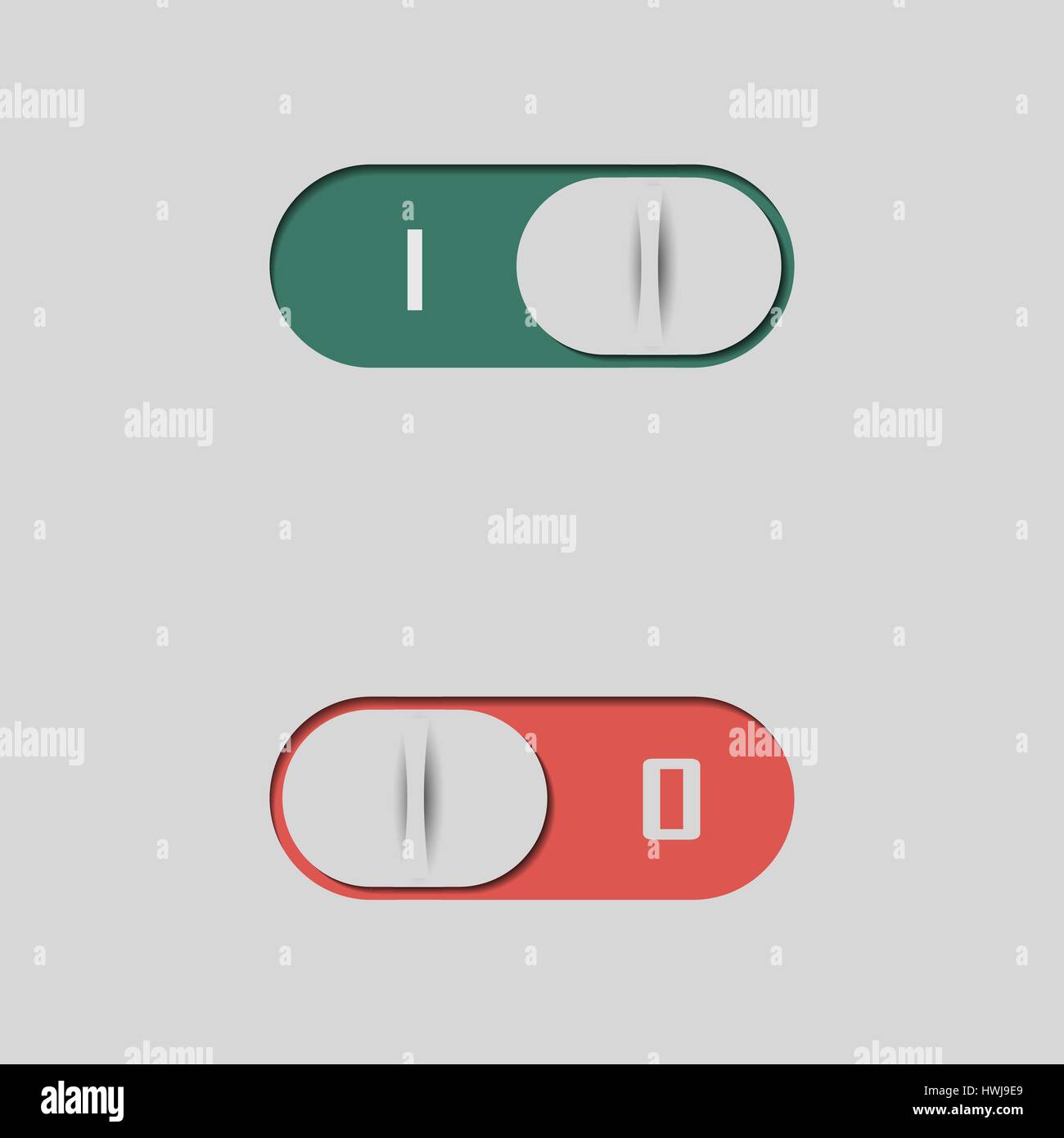 Set of different buttons and switches, web interface design elements ...