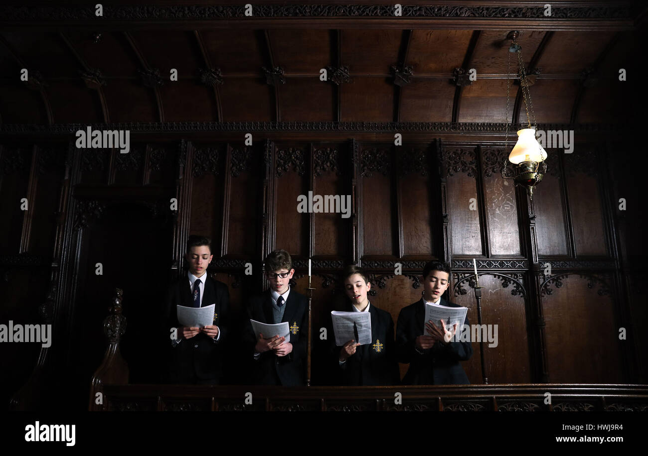 Choristers from Trinity Boys School in Croydon, singing in the original ...