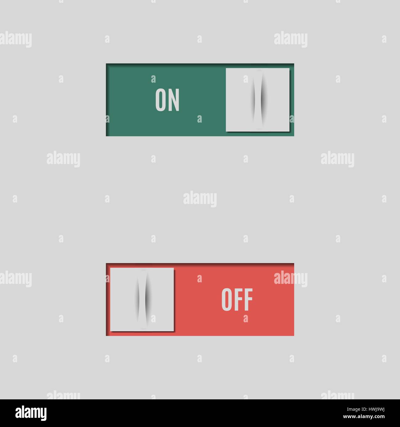 Set of different buttons and switches, web interface design elements ...