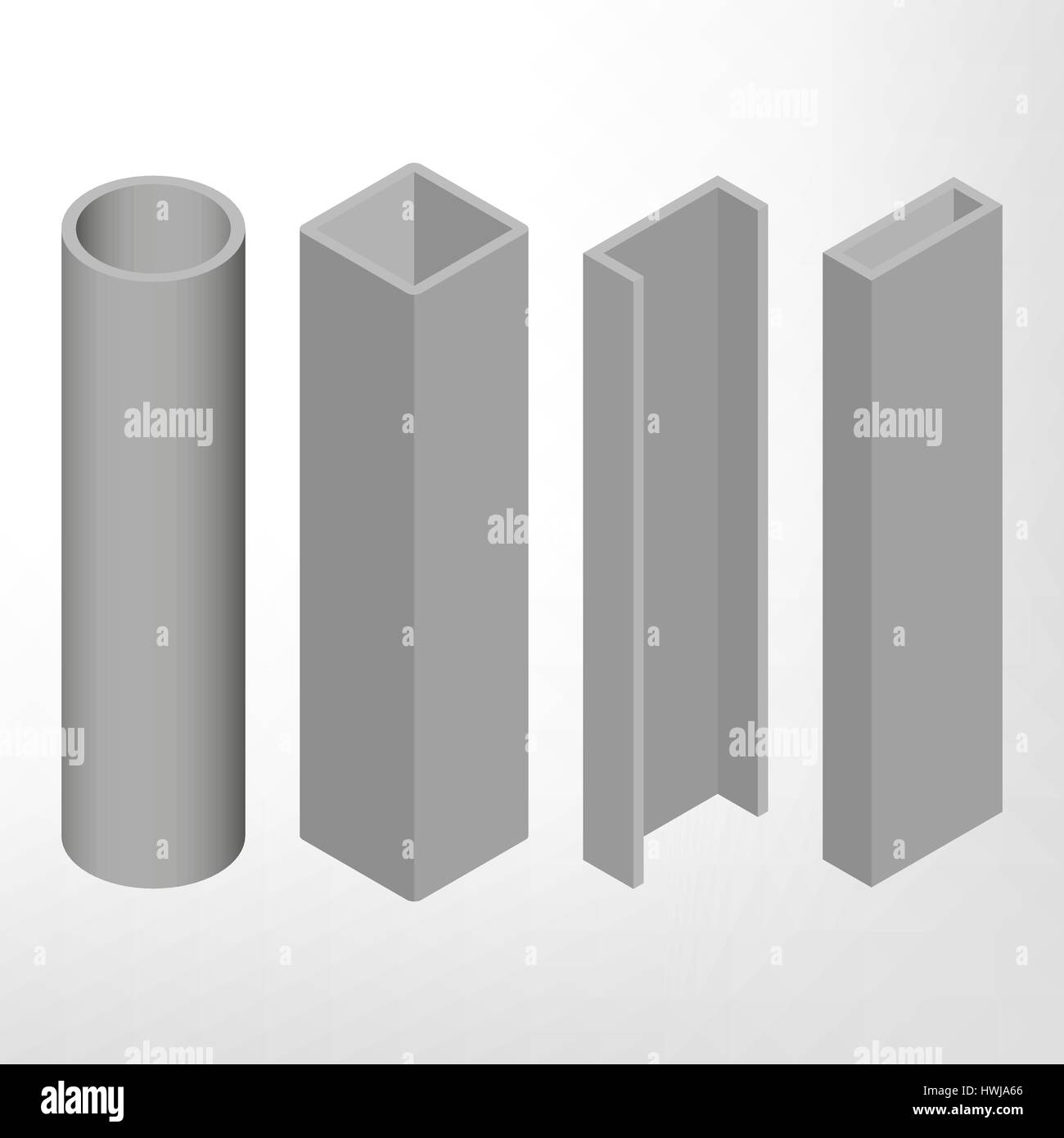 Steel beam isolated on white background. Design elements for the ...