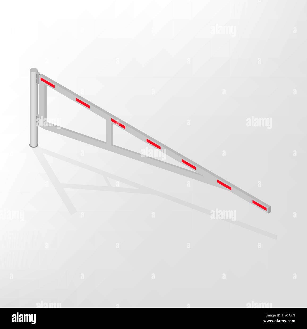 Mechanical barrier isolated on white background. Crossbar for opening ...