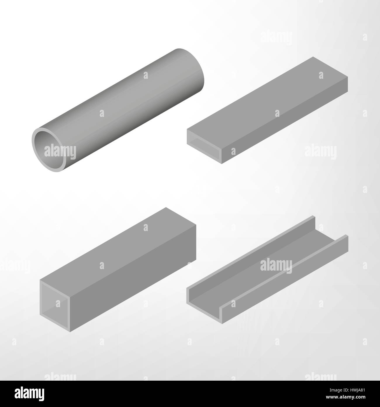 Steel beam isolated on white background. Design elements for the ...