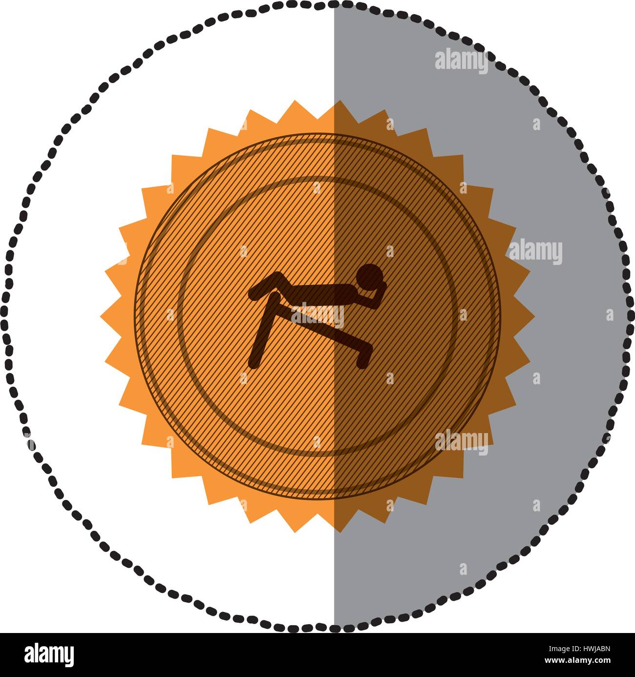 yellow emblem person do exercise gym Stock Vector Image & Art - Alamy