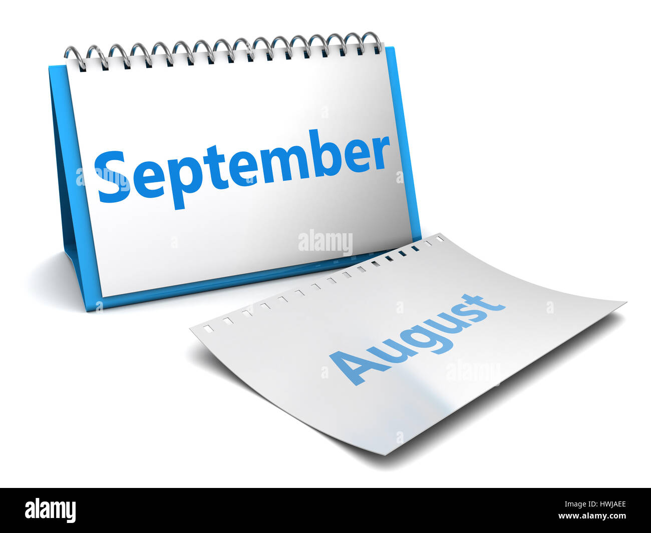 3d illustration of folding calendar with september month page Stock ...