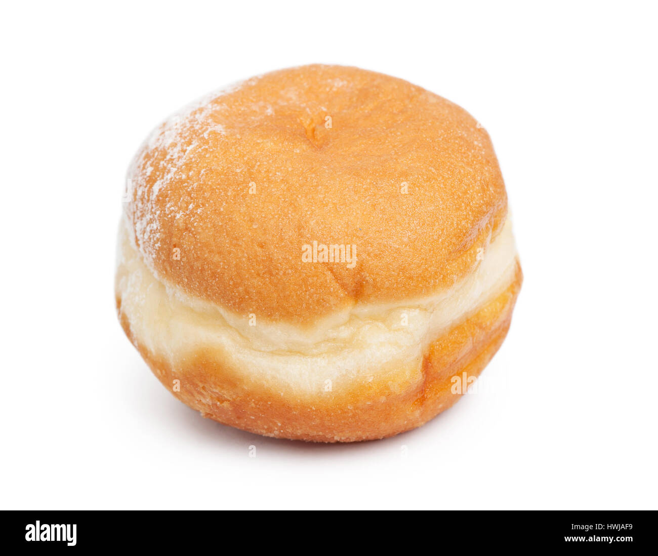 German doughnut berliner with icing sugar isolated on white Stock Photo ...