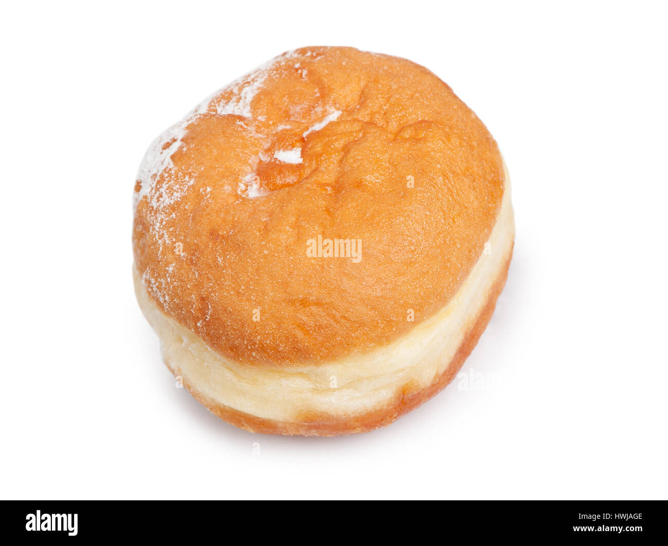 German doughnut berliner with icing sugar isolated on white background ...