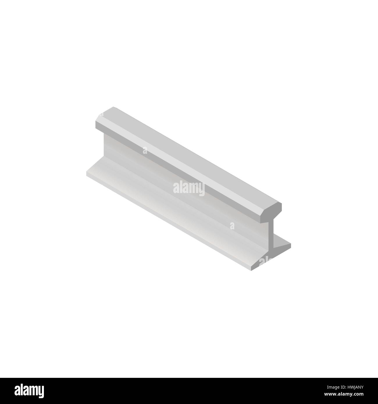 Steel rails isolated on white background. Railway track design element ...