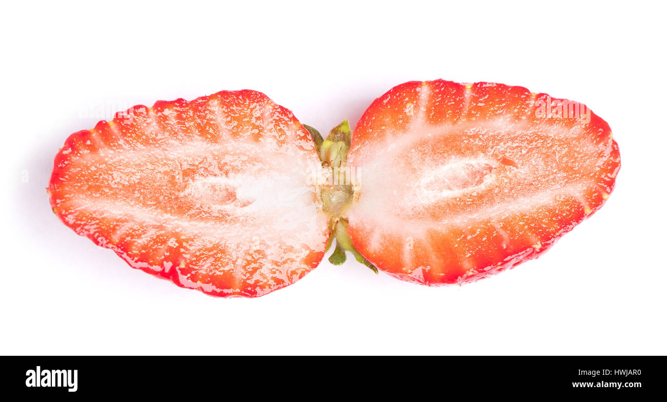 Half of strawberry isolated on white background Stock Photo - Alamy