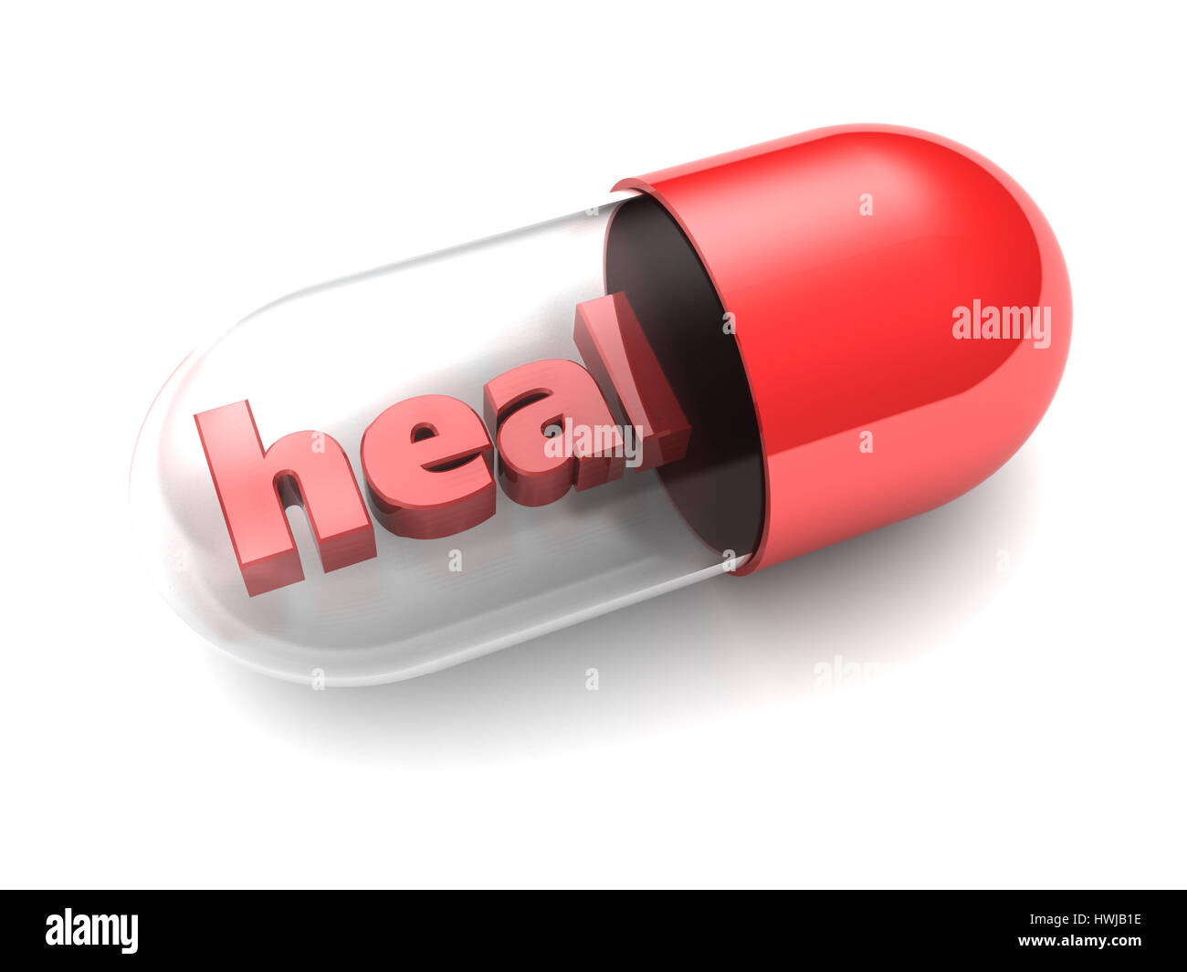 3d illustration of heal pill over white background Stock Photo - Alamy