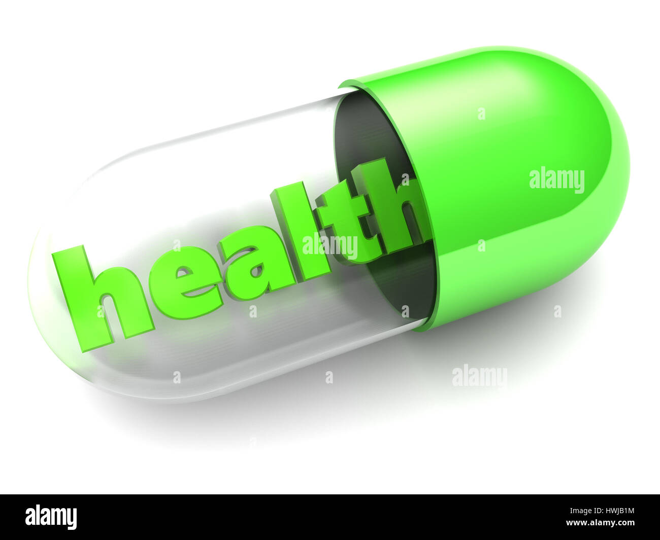 3d illustration of health pill over white background Stock Photo - Alamy