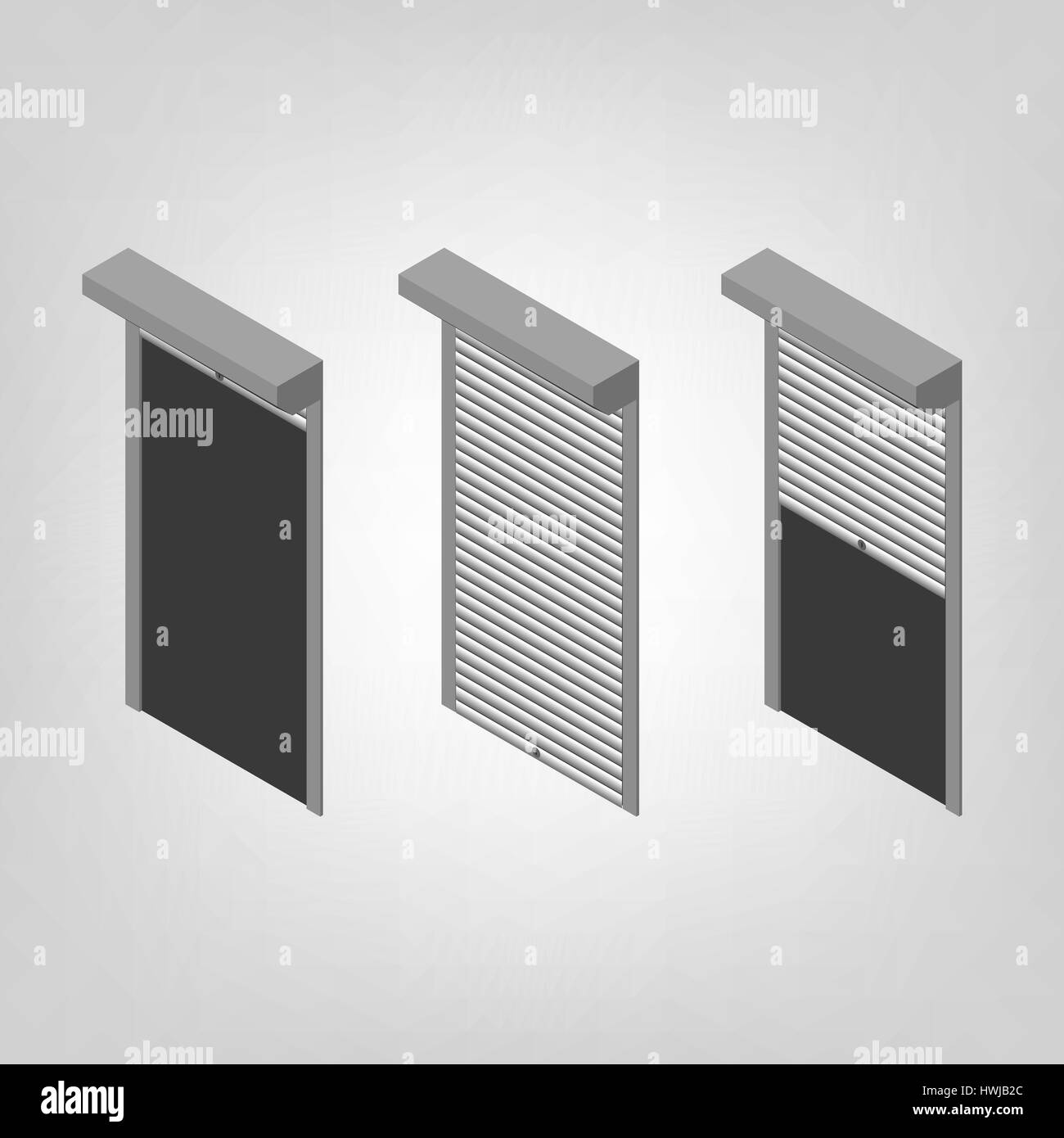 Shutter door rolling door 3d Stock Vector Images - Alamy