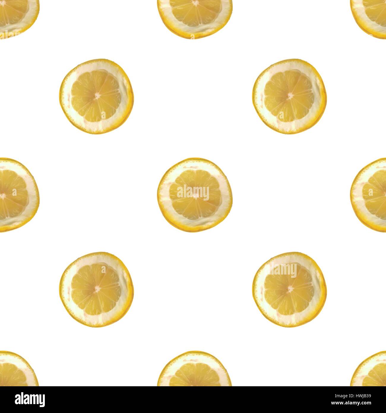 Seamless citrus pattern, repeating texture of slices of lemon, vector ...