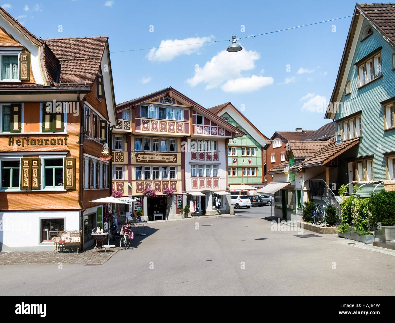 Appenzell, Switzerland - Juli 07, 2015: Appenzell town. Typical old ...