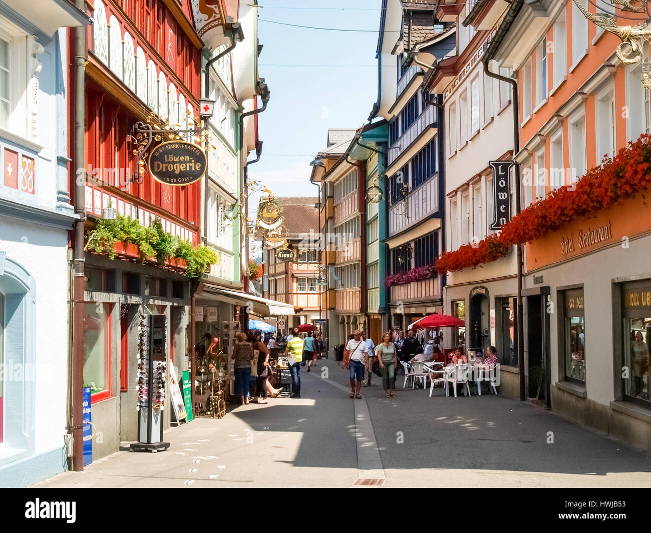 Appenzell, Switzerland - Juli 07, 2015: Appenzell town. Typical old ...