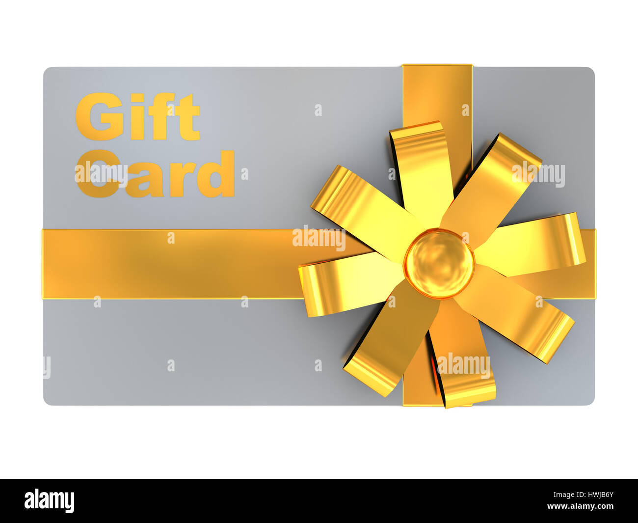 3d illustration of gift card, isolated over white background Stock ...