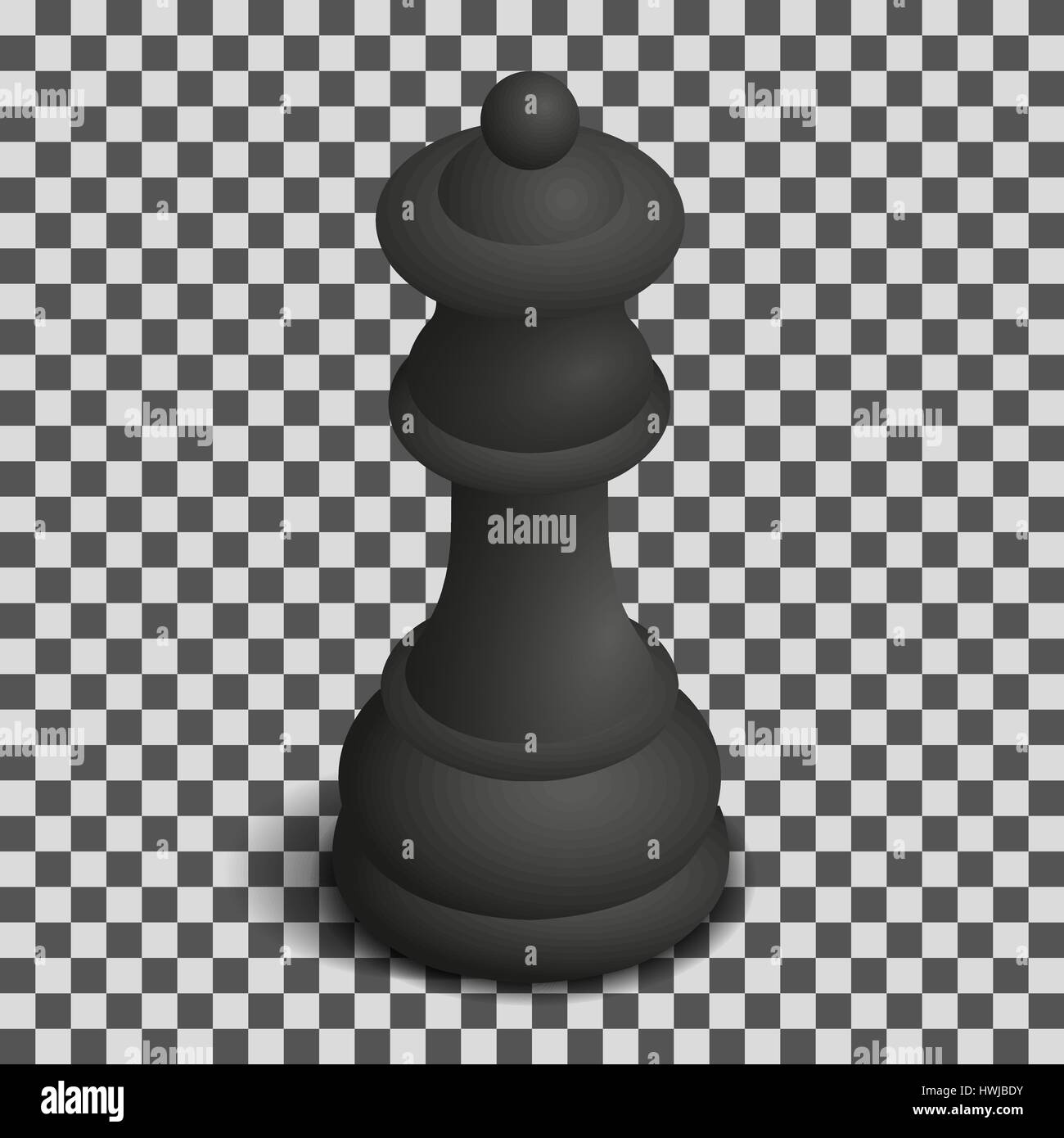 Photo realistic black chess piece queen. 3D isometric style, vector ...