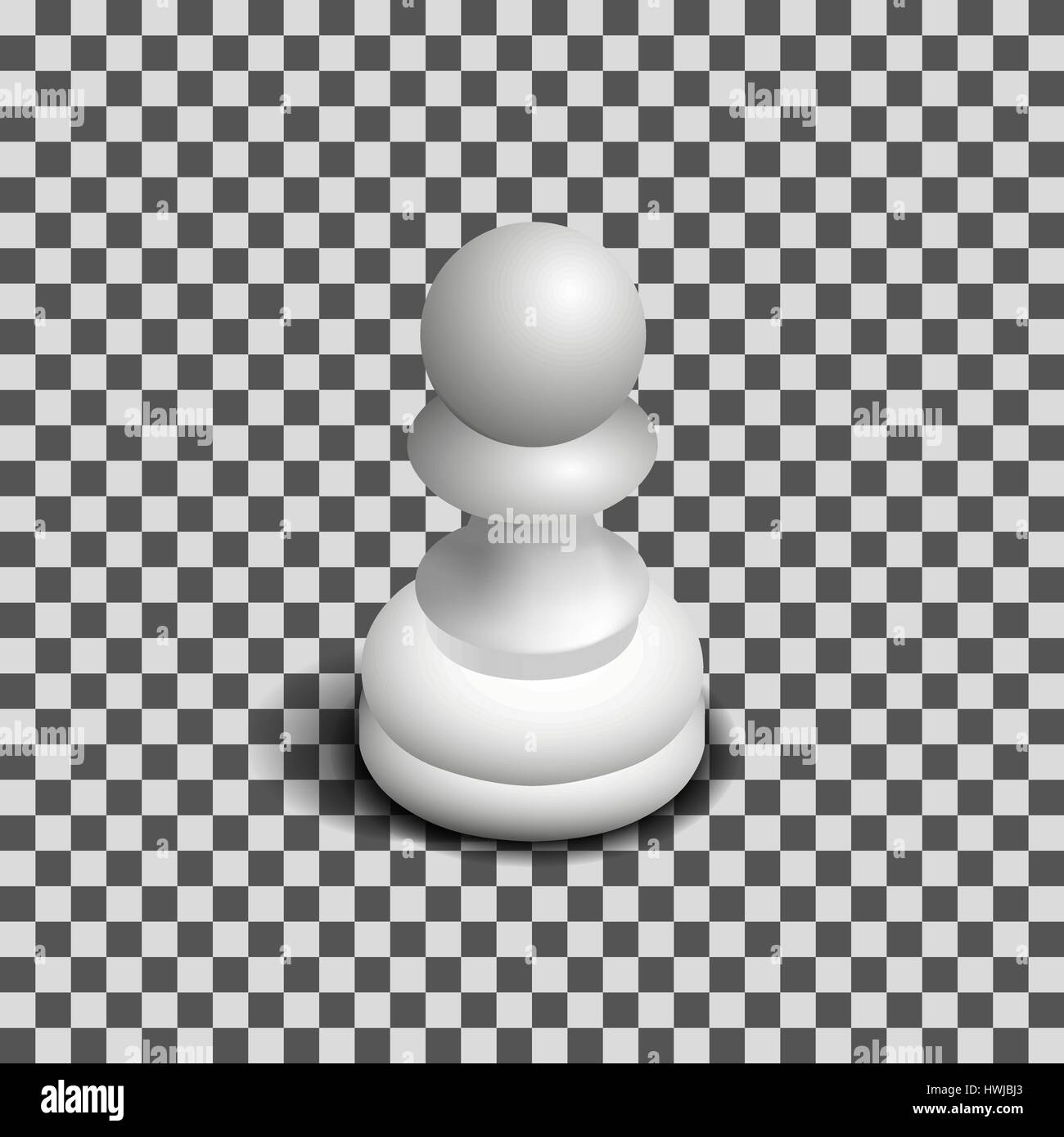 Photo realistic white chess piece pawn. 3D isometric style, vector ...
