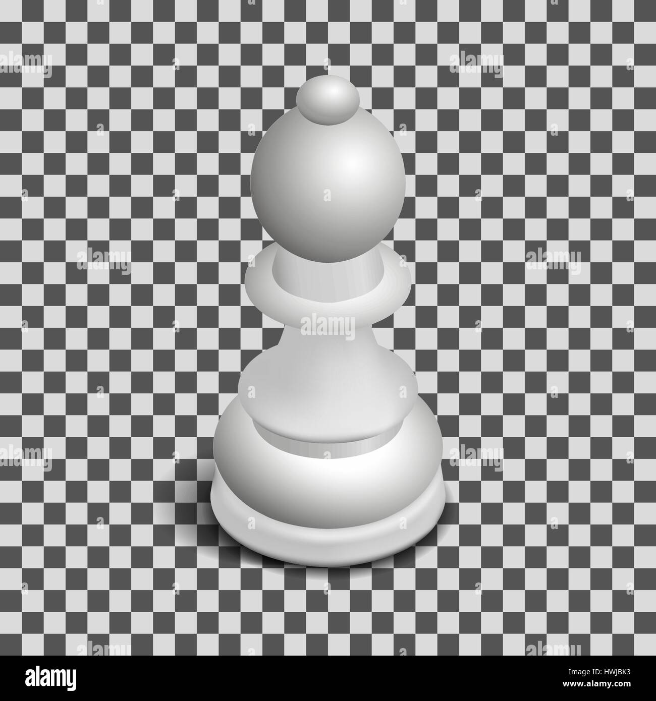 Photo realistic white chess piece bishop. 3D isometric style, vector ...