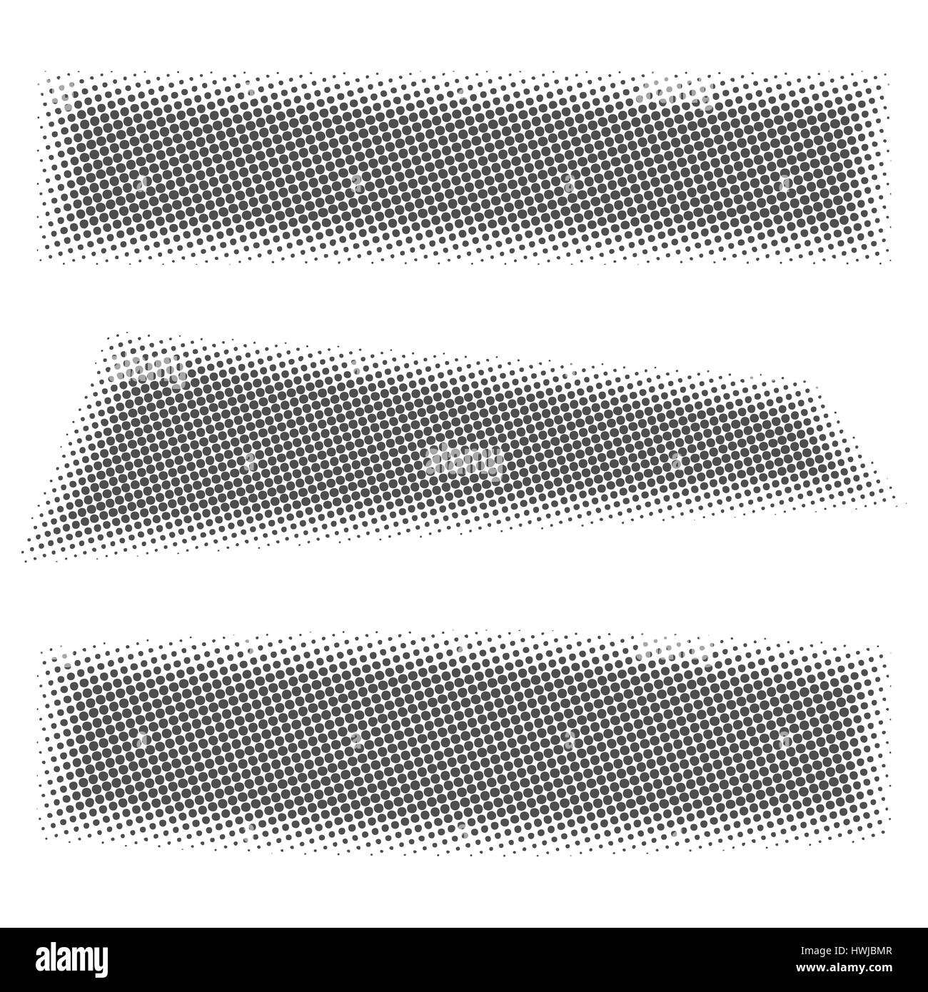 Grey web banners with halftone effect. Dots rectangular backgrounds ...