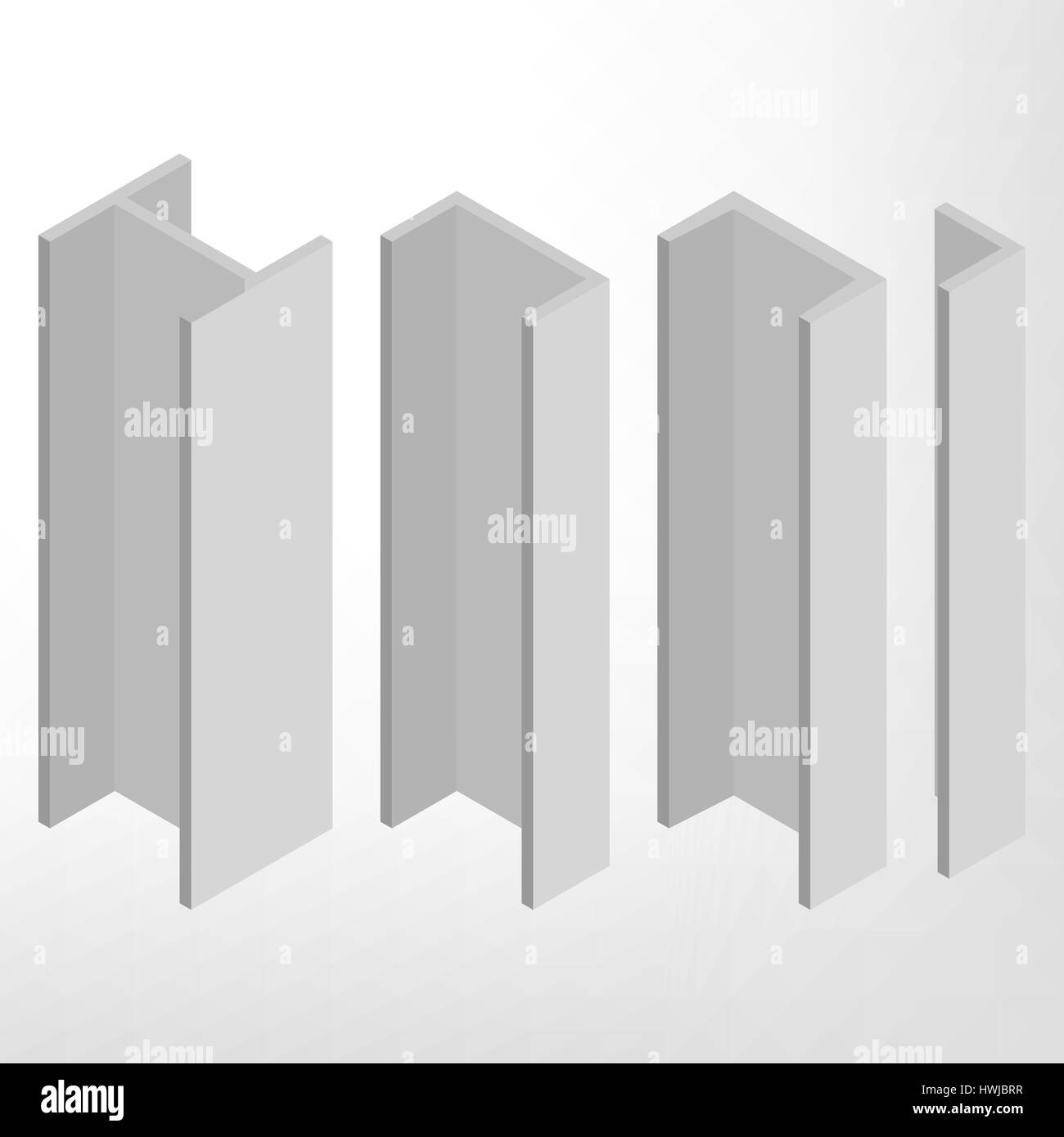 Steel beam isolated on white background. Design elements for the ...