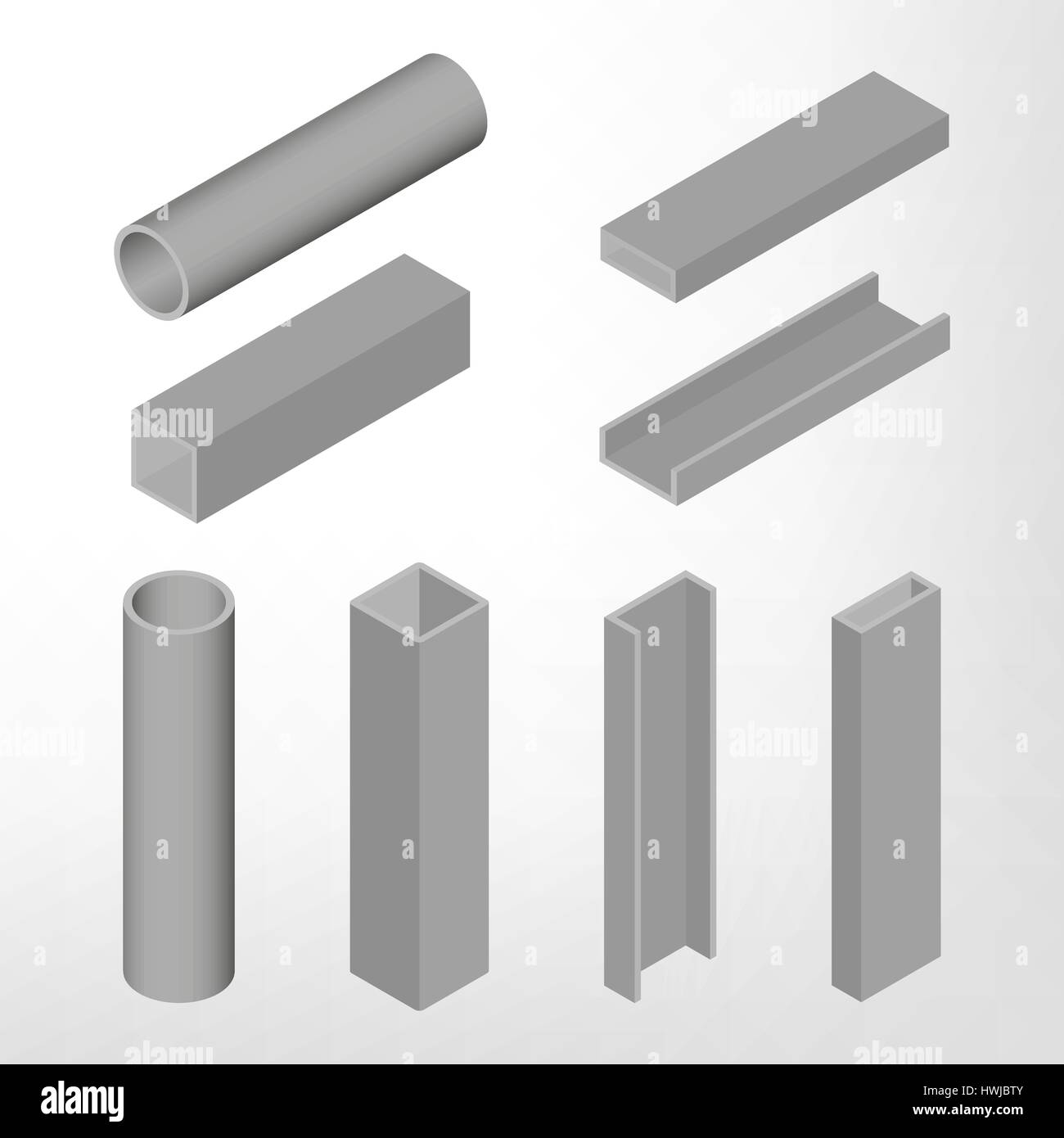 Steel beam isolated on white background. Design elements for the ...