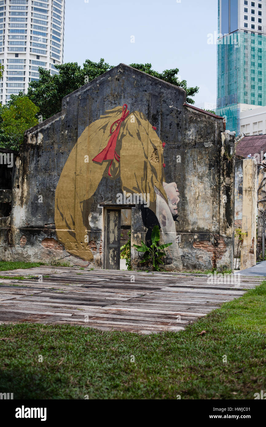 Street art and graffiti paintings on the walls of architecture Stock ...