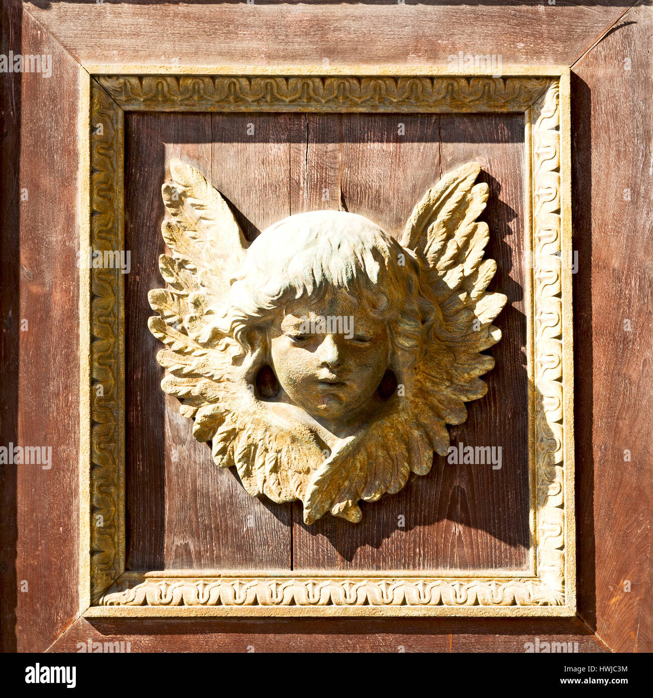 abstract angel texture of a brown antique wooden old door Stock Photo ...