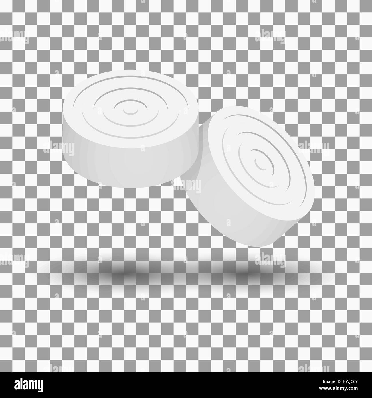 White checker with shadow. Game icon 3D isometric style, vector ...