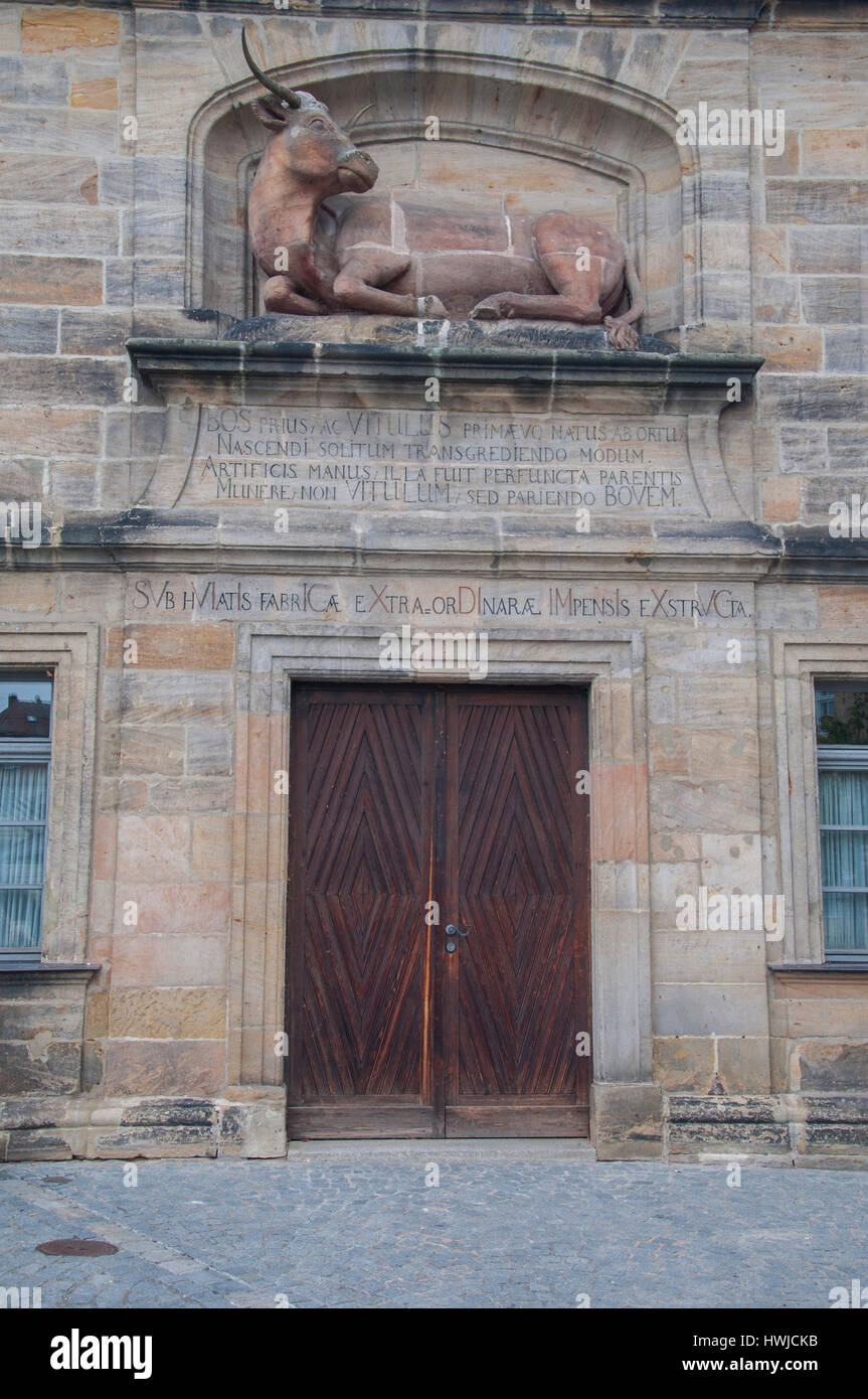 Latin inscription and Taurus figure, Bamberg, Upper-Franconia, Bavaria ...