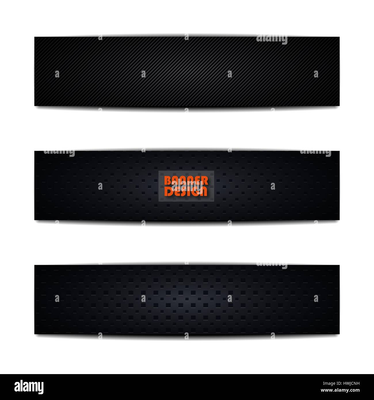 Set of rectangular web banners with space for text, texture with dotted ...