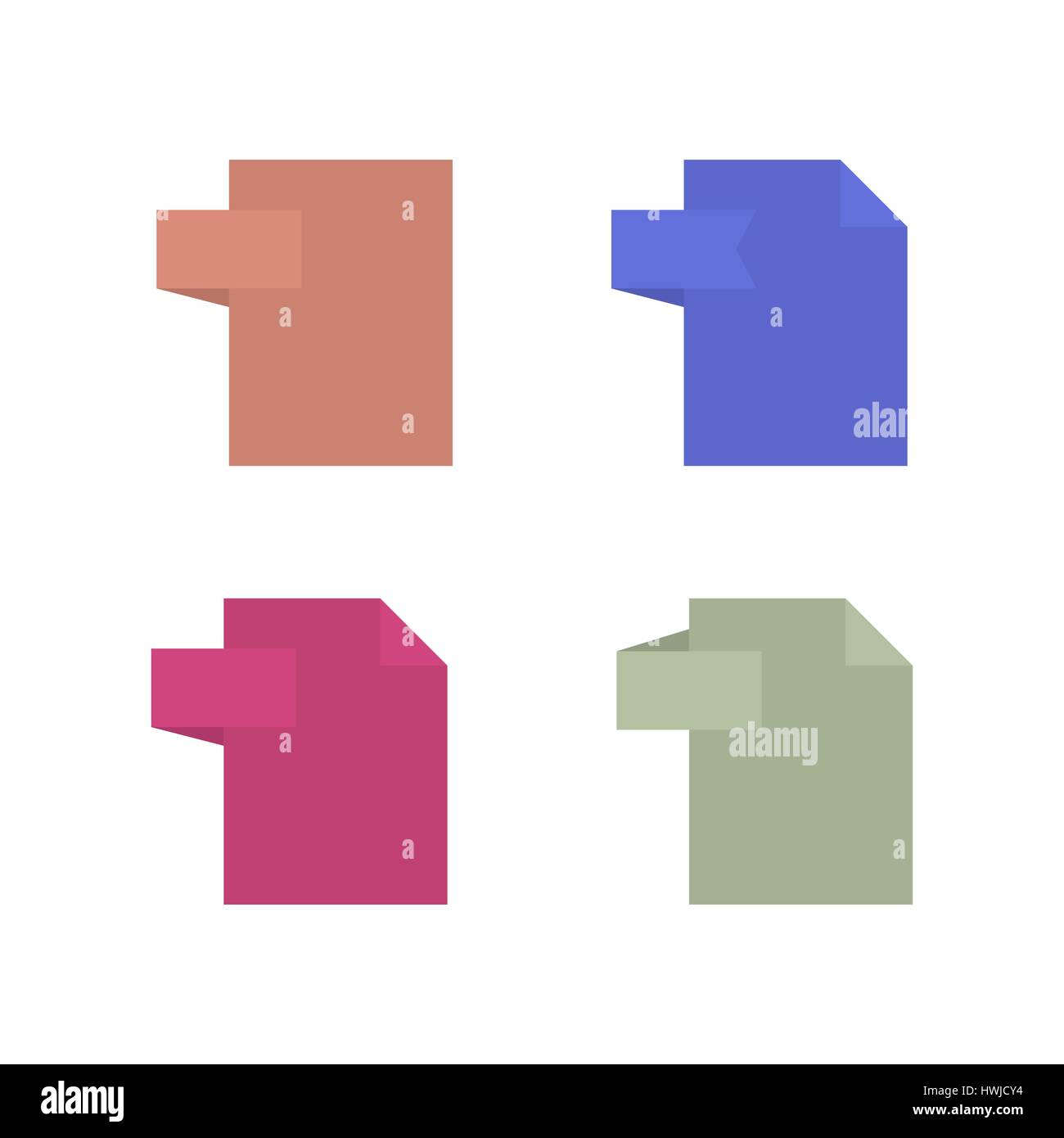 Template file format icons in flat style, isolated on white background ...