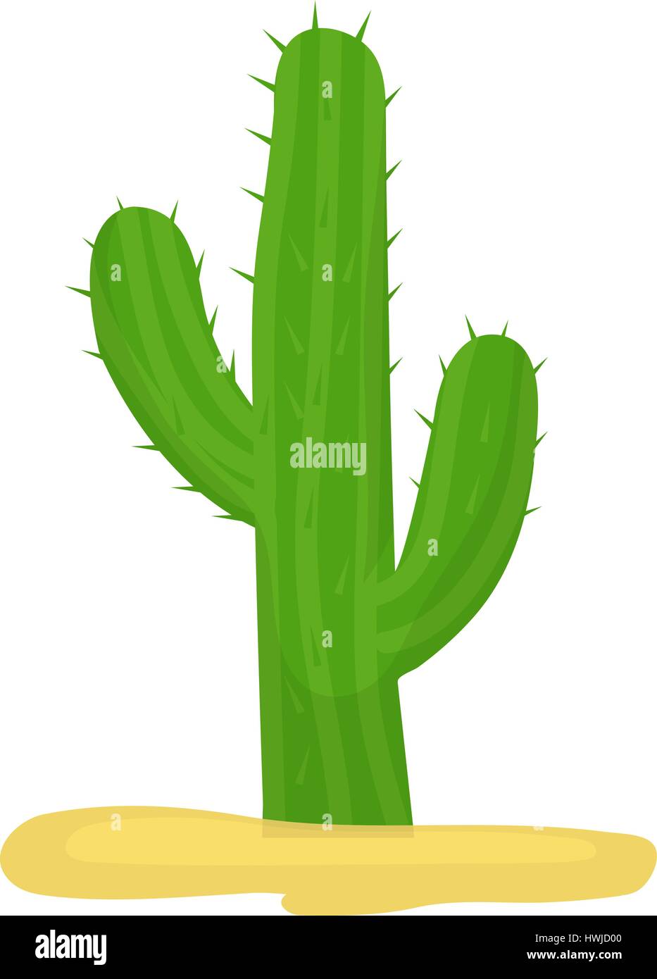 Cactus icon flat, cartoon style isolated on white background. Vector ...