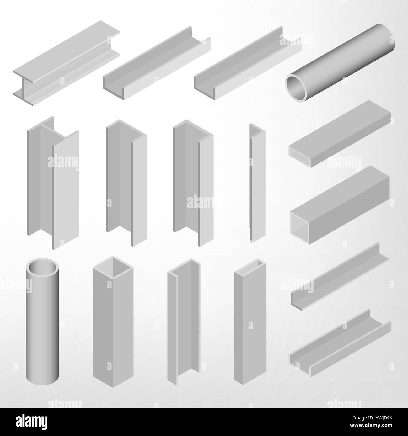 Steel beam isolated on white background. Design elements for the ...