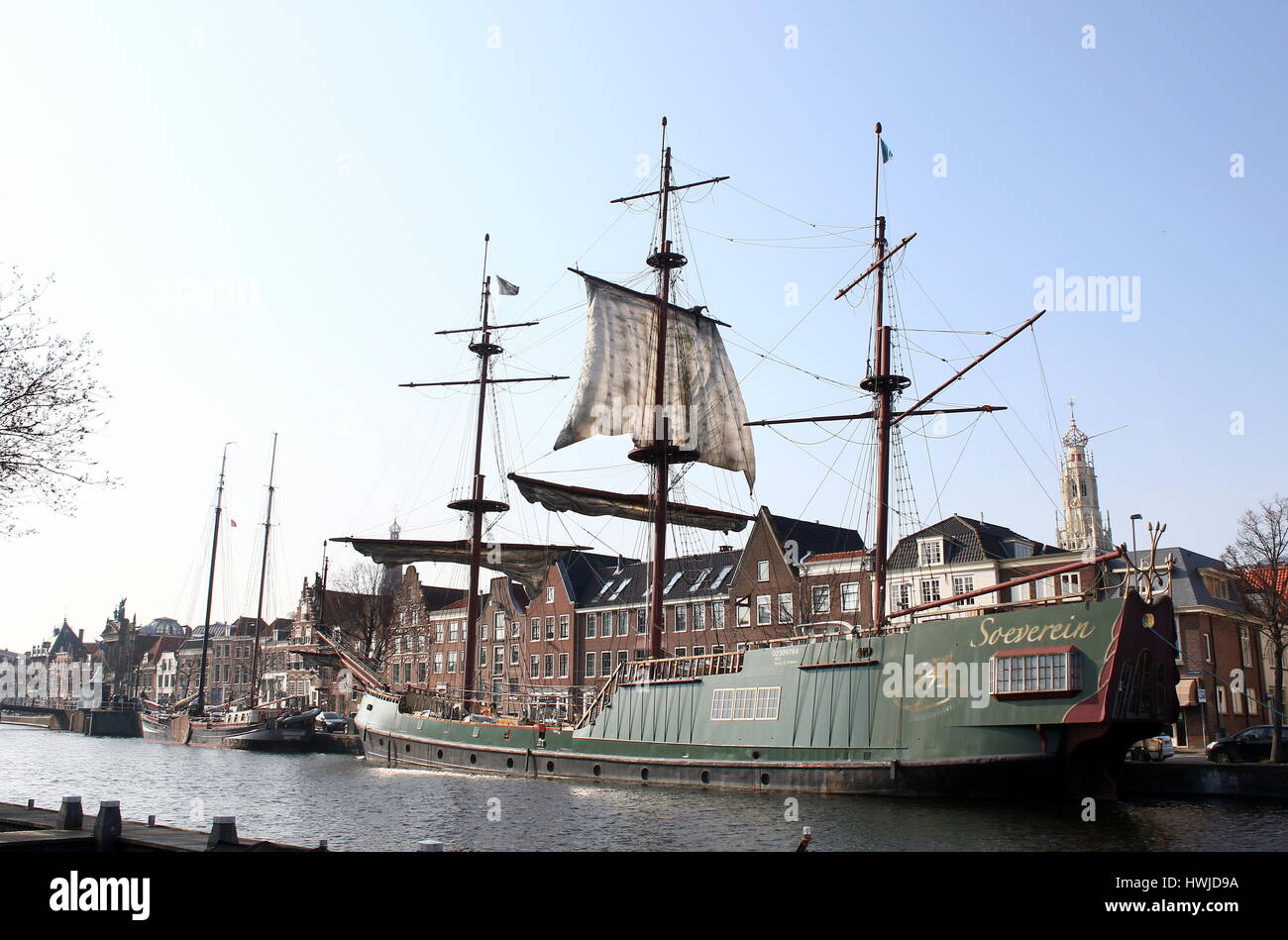 Historic replica sailing ship Soeverein (2005, loosely based on an East ...