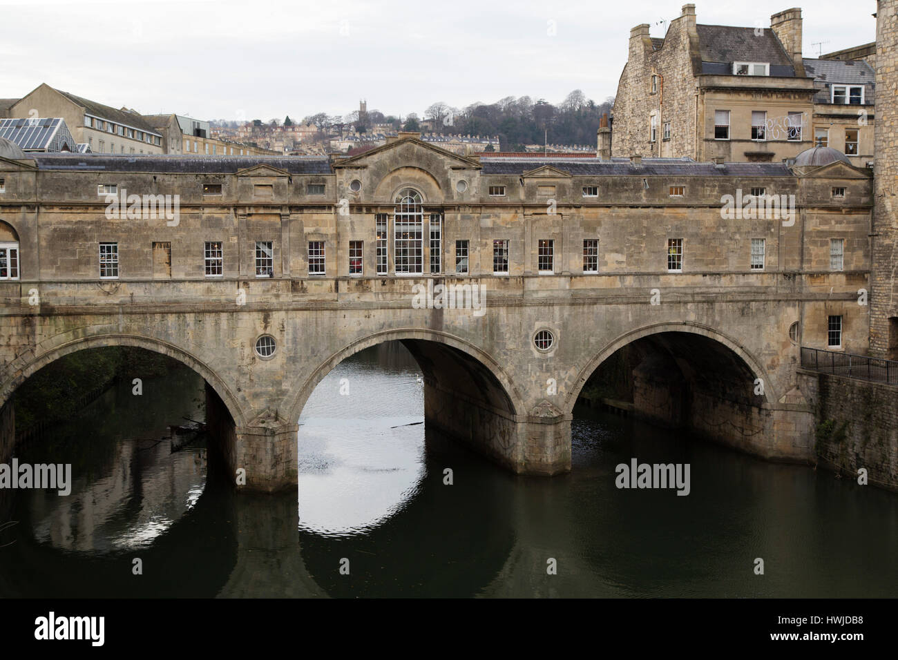 The Pulteney Bridge in Bath, England. The Palladian style bridge was ...