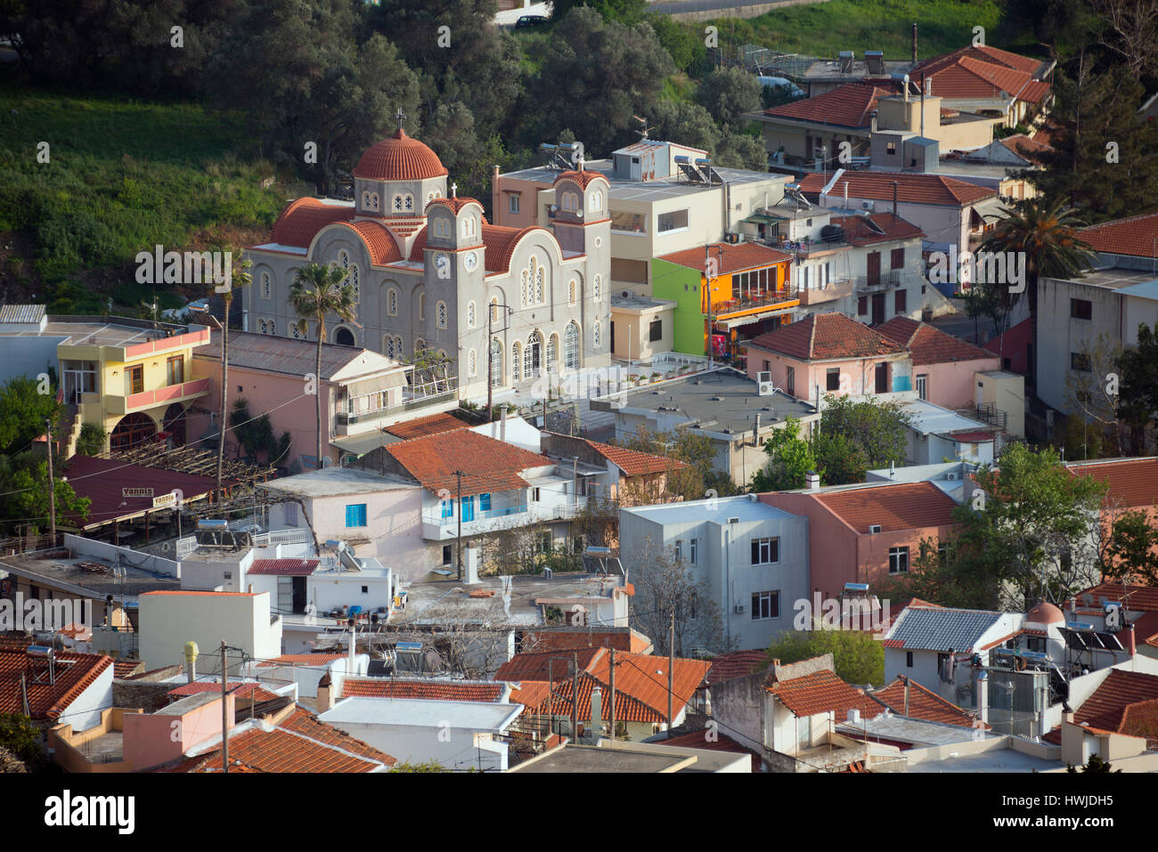 Church, Spili, Municipality Agios Vasilios, Crete, Greece Stock Photo ...