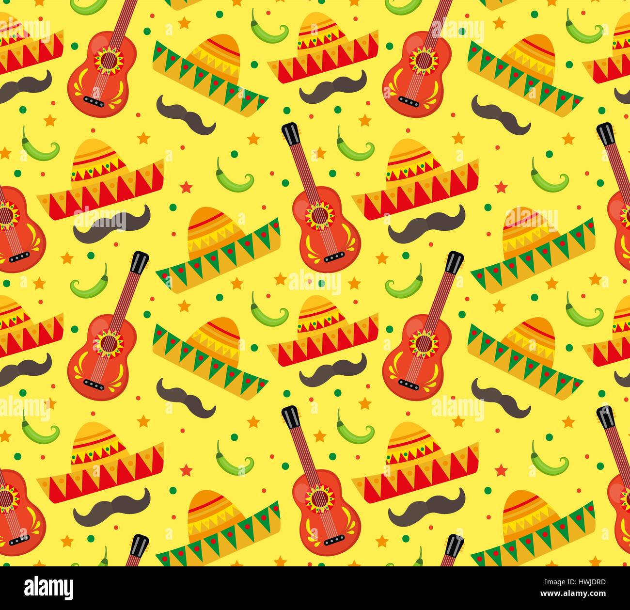 Cinco de Mayo seamless pattern. Mexican holiday endless background ...