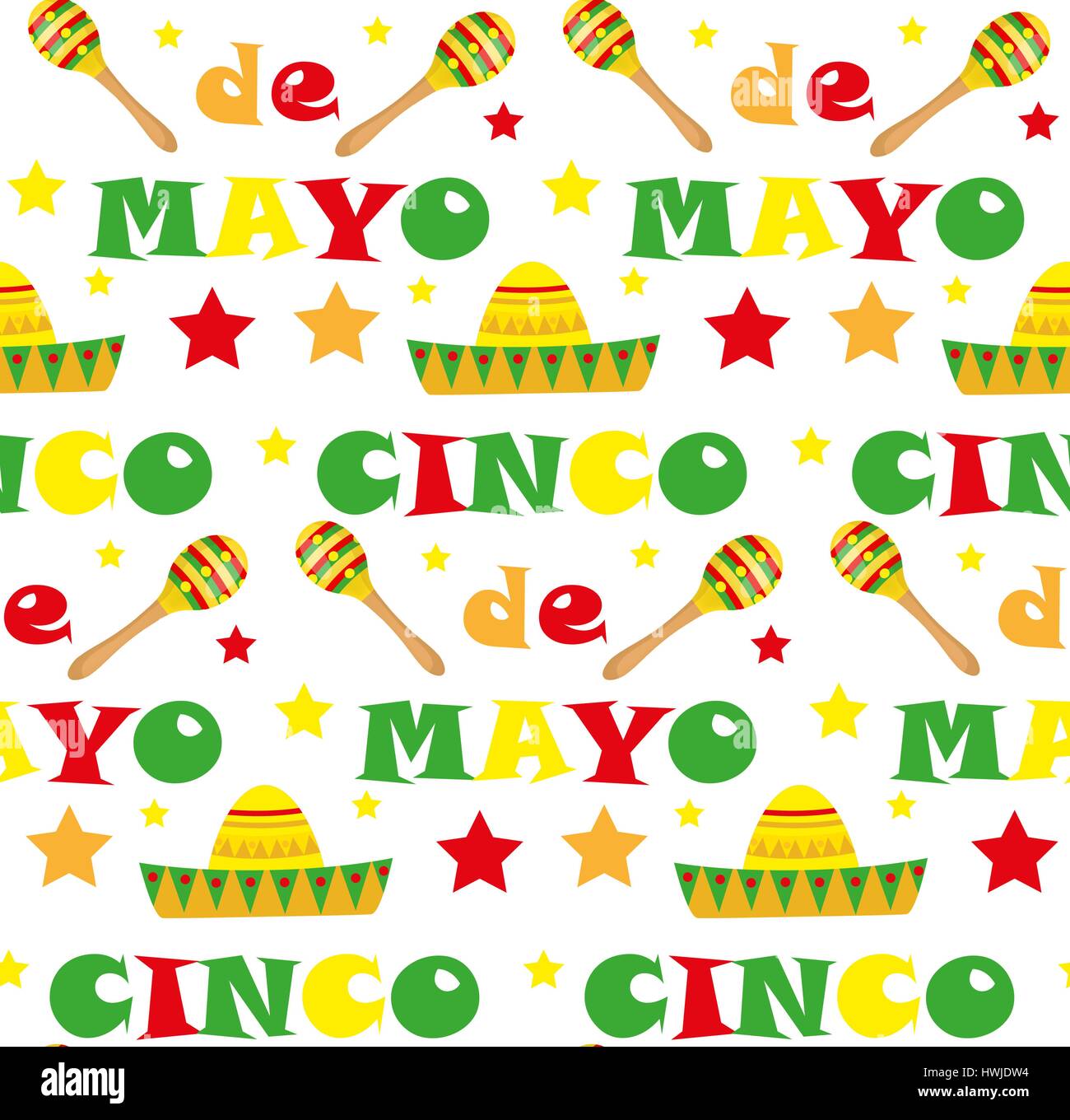 Cinco de Mayo seamless pattern. Mexican holiday endless background ...
