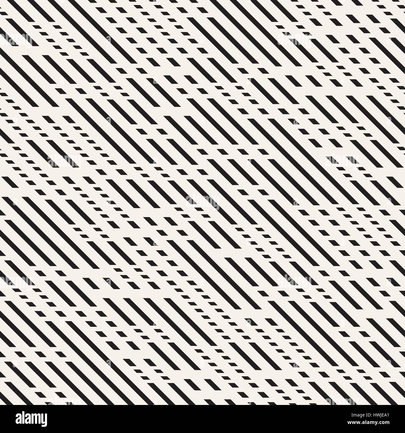 Black and White Dashed Lines Pattern. Modern Abstract Vector Seamless ...