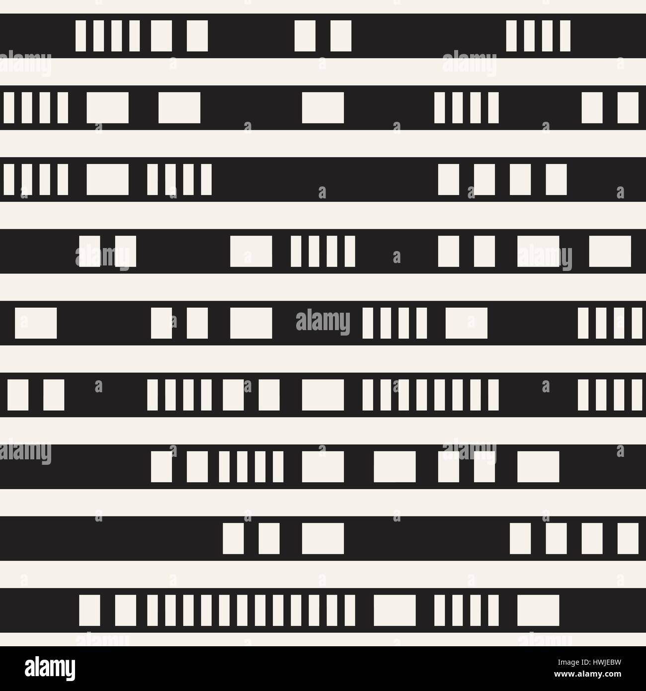 Black and White Dashed Lines Pattern. Modern Abstract Vector Seamless ...