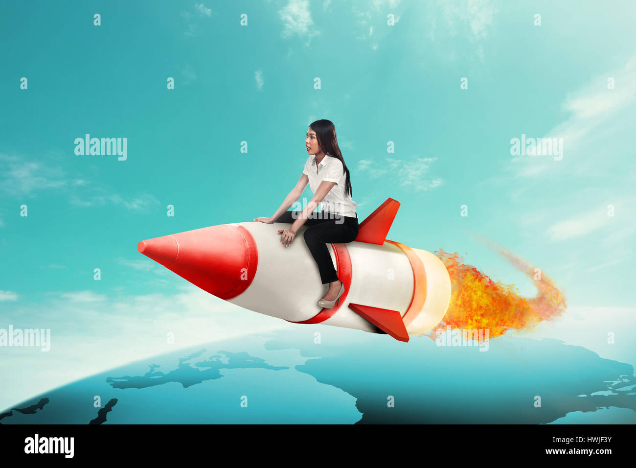 Rocket woman hi-res stock photography and images - Alamy