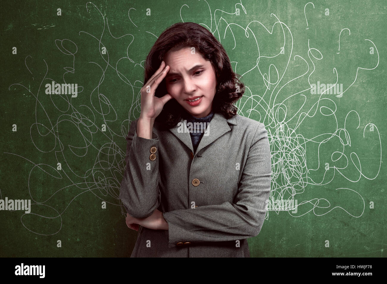 Asian business person get stress. Business depression concept Stock ...