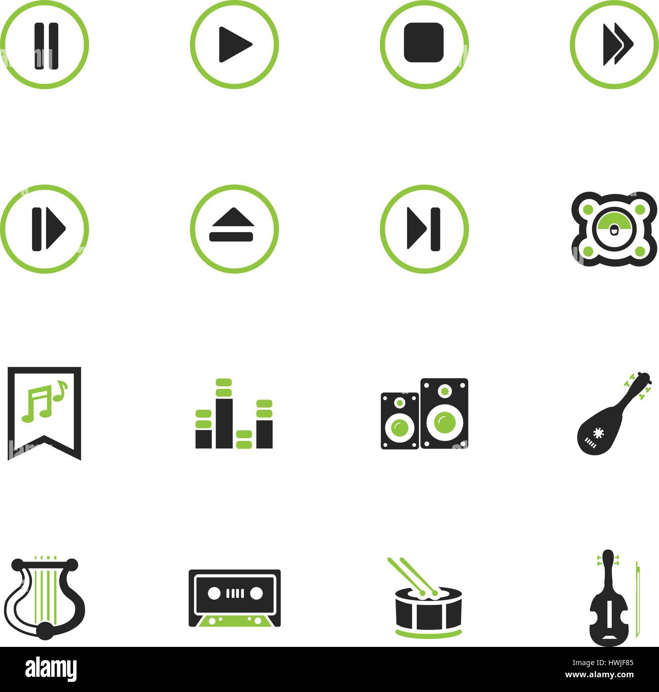 Music icon set for web sites and user interface Stock Vector Image ...