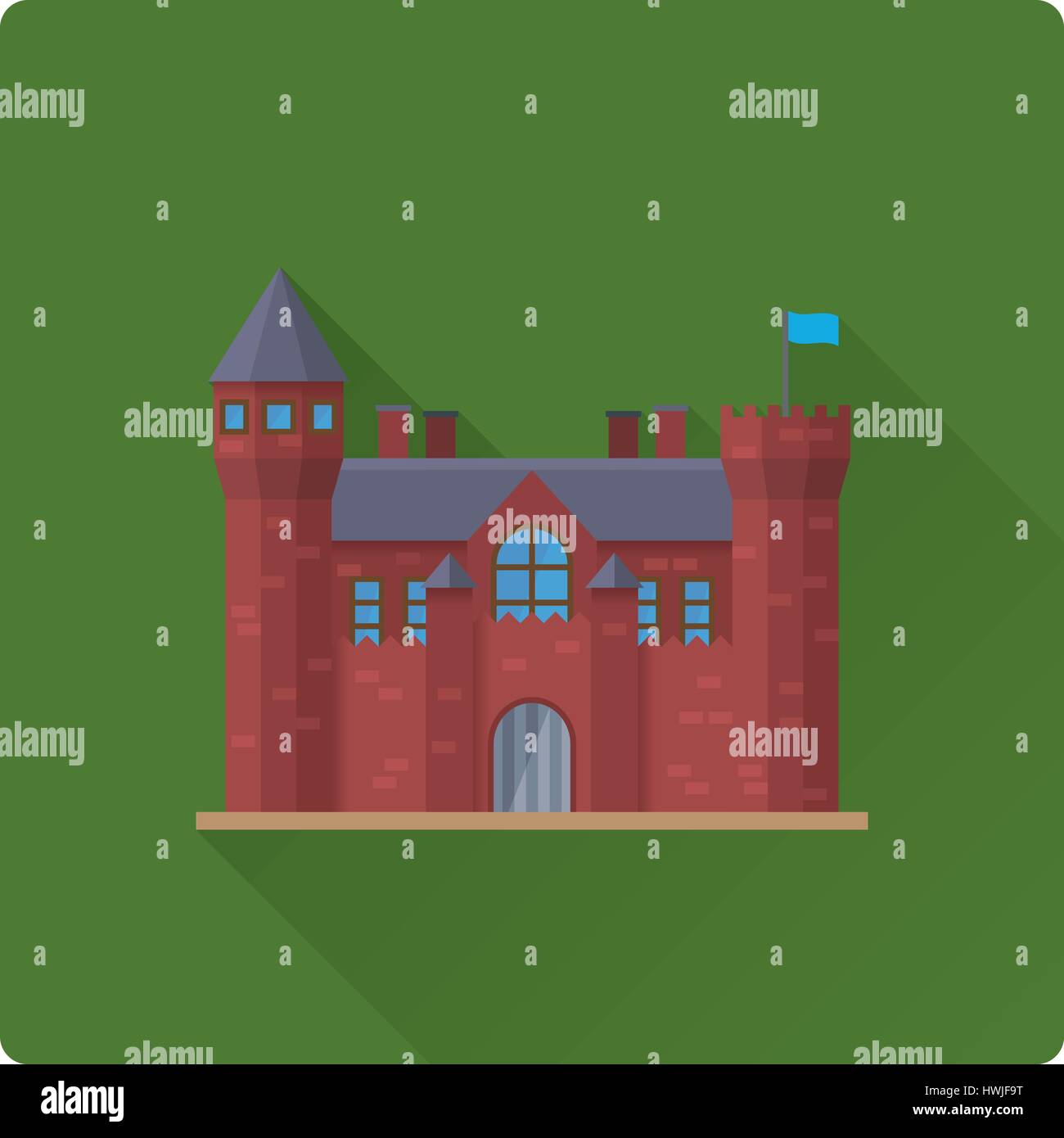 Facade entrance medieval fortress Stock Vector Images - Alamy