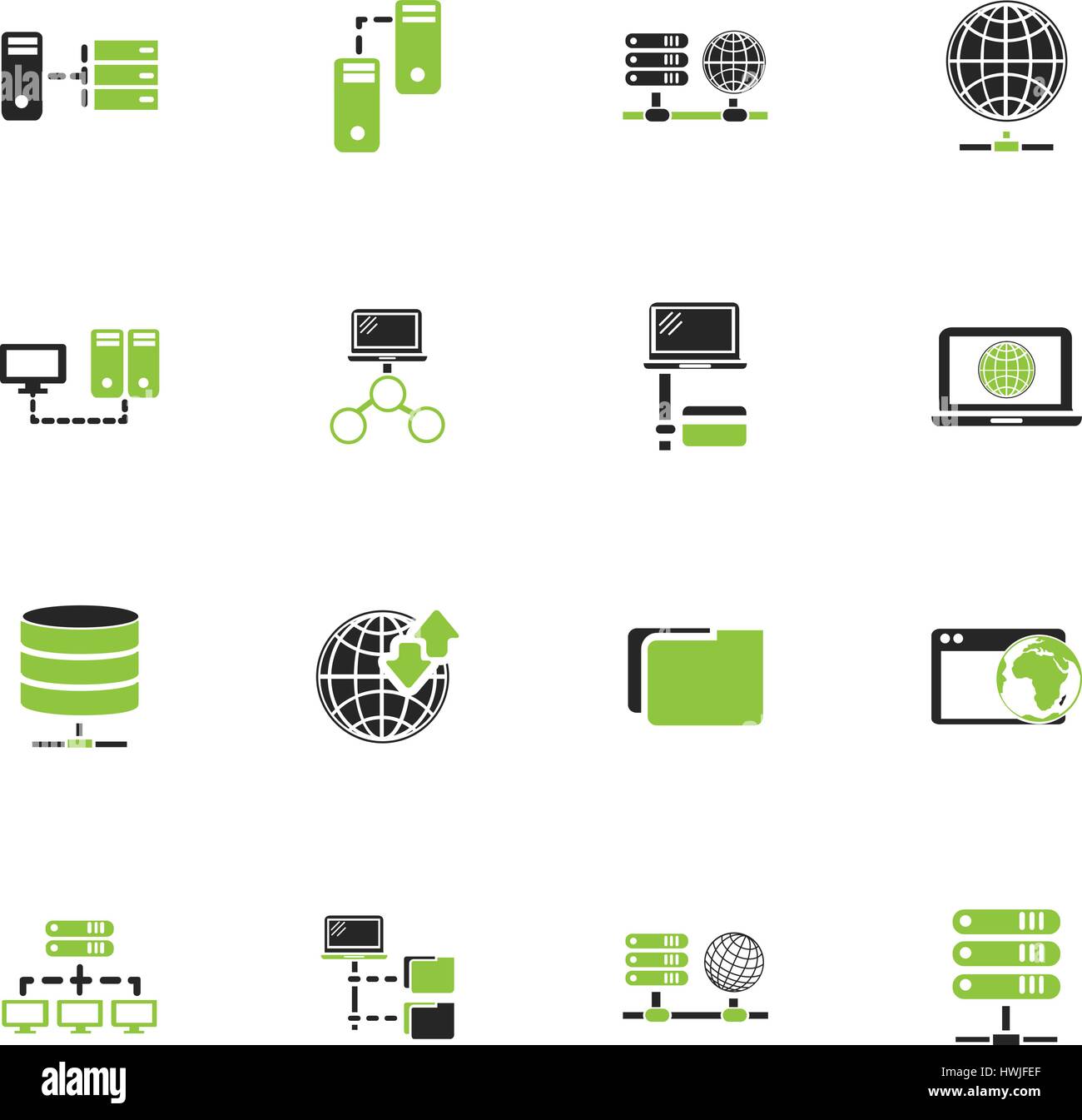 Internet, server, network icon set for web sites and user interface ...