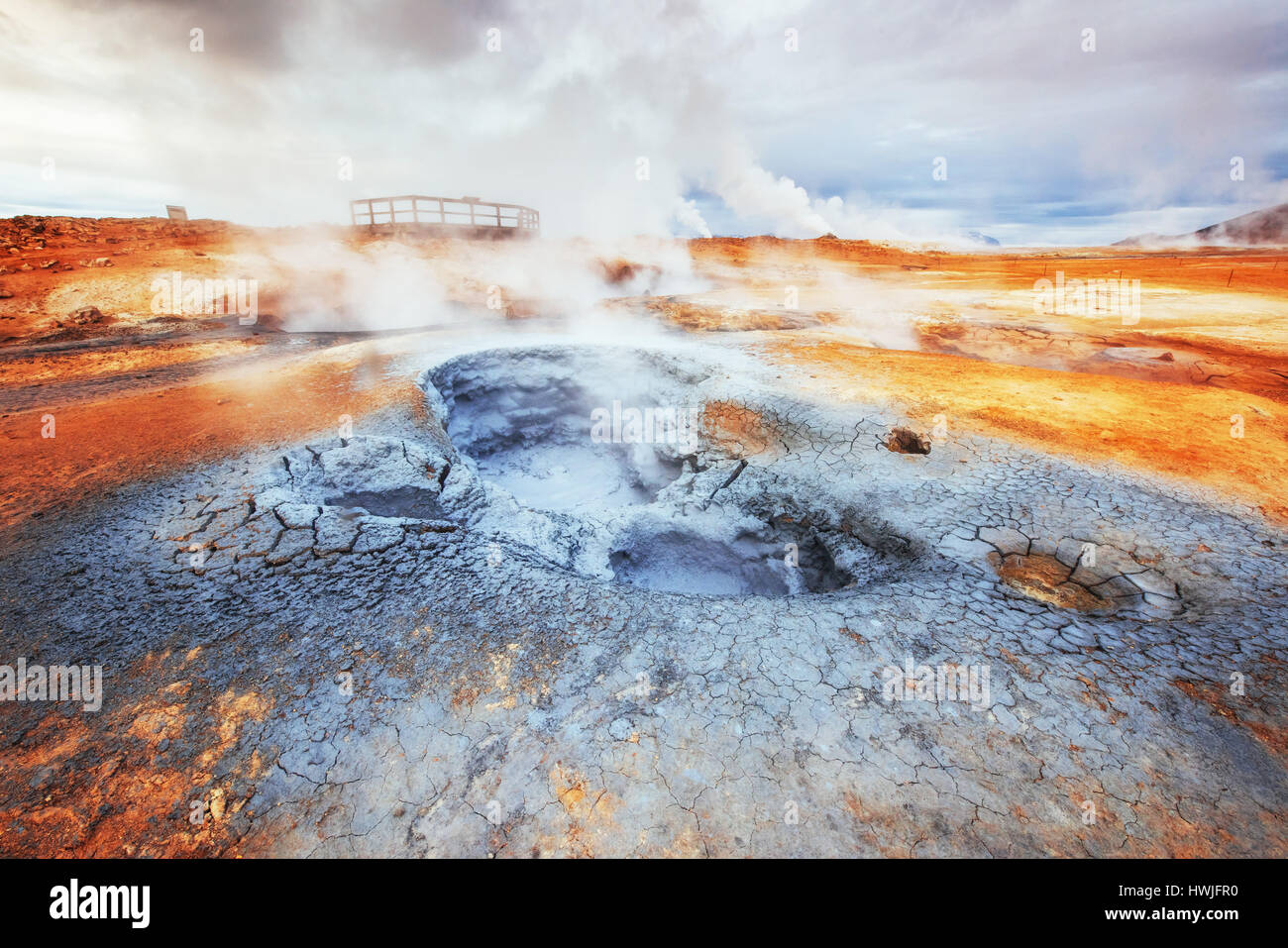 Fumarole field in Namafjall Iceland. Beauty world Stock Photo - Alamy