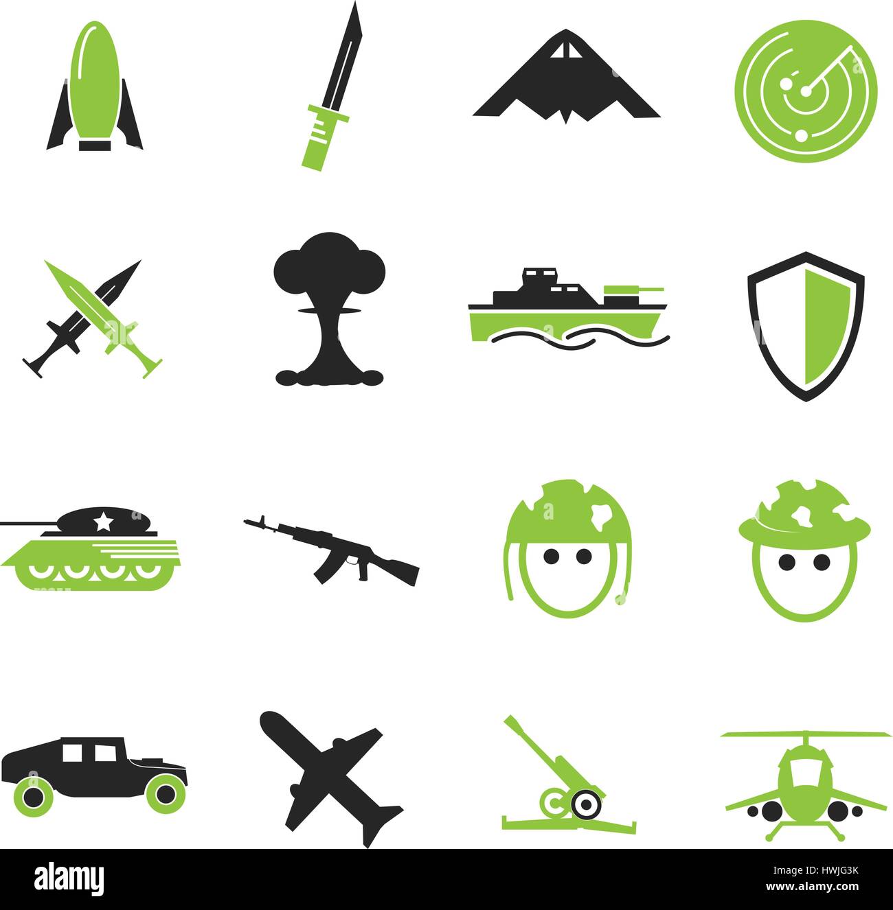 Military and war simply icons for web and user interfaces Stock Vector ...