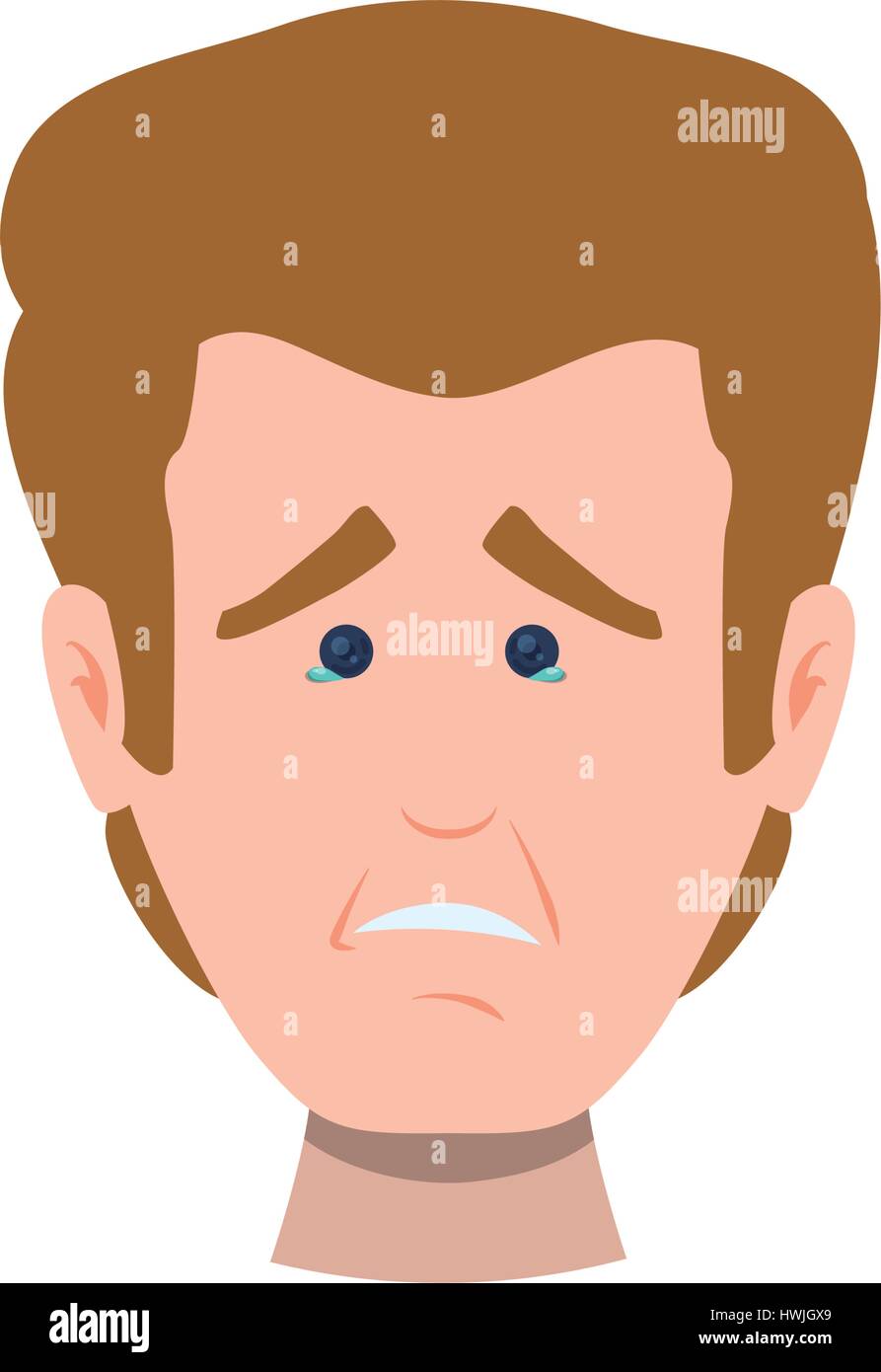 Sad cartoon face Stock Vector Image & Art - Alamy